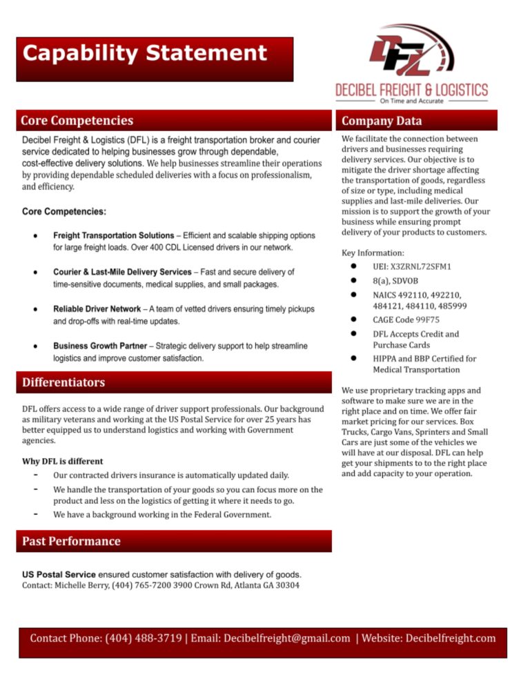 Capabilities – Decibel Freight & Logistics